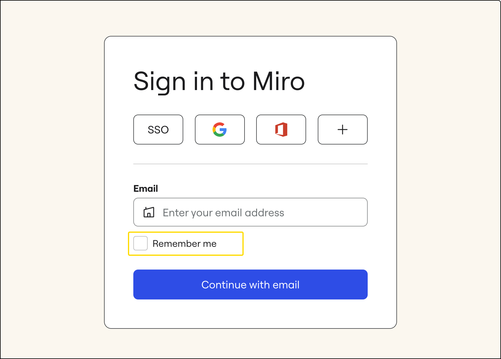 Remember Me when signing in – Miro Help Center