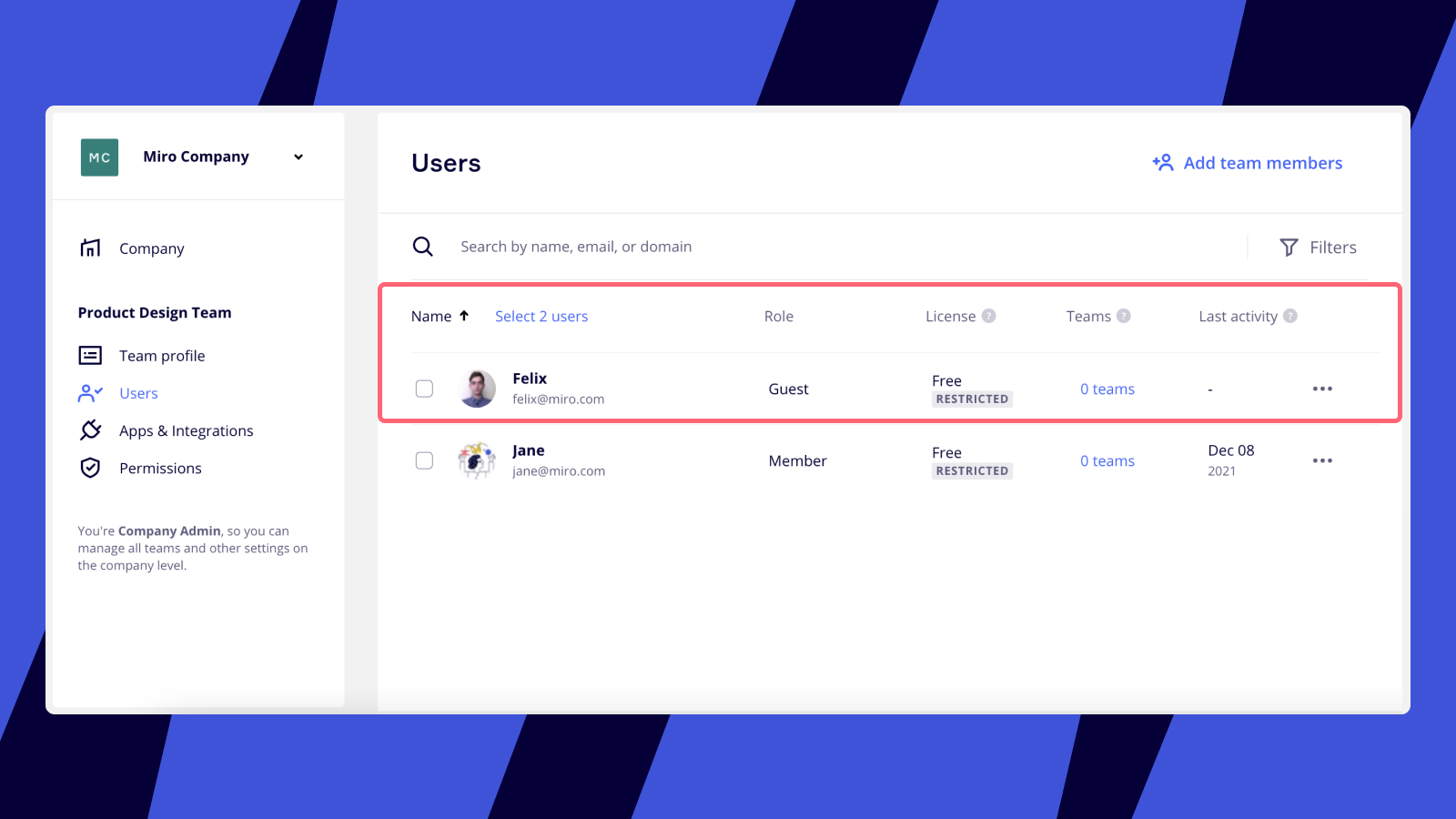 Team management on Enterprise Plan – Miro Help Center