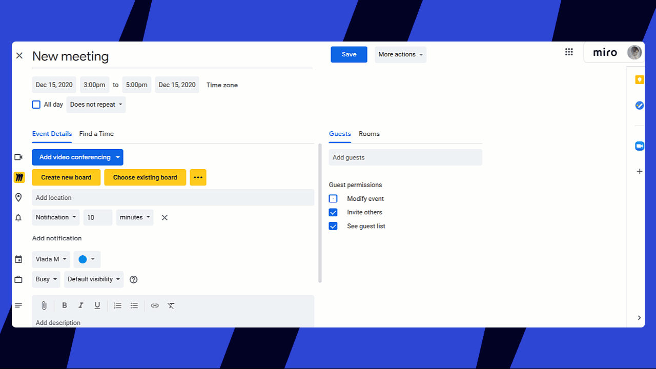 Miro for Google Calendar – Miro Help Center