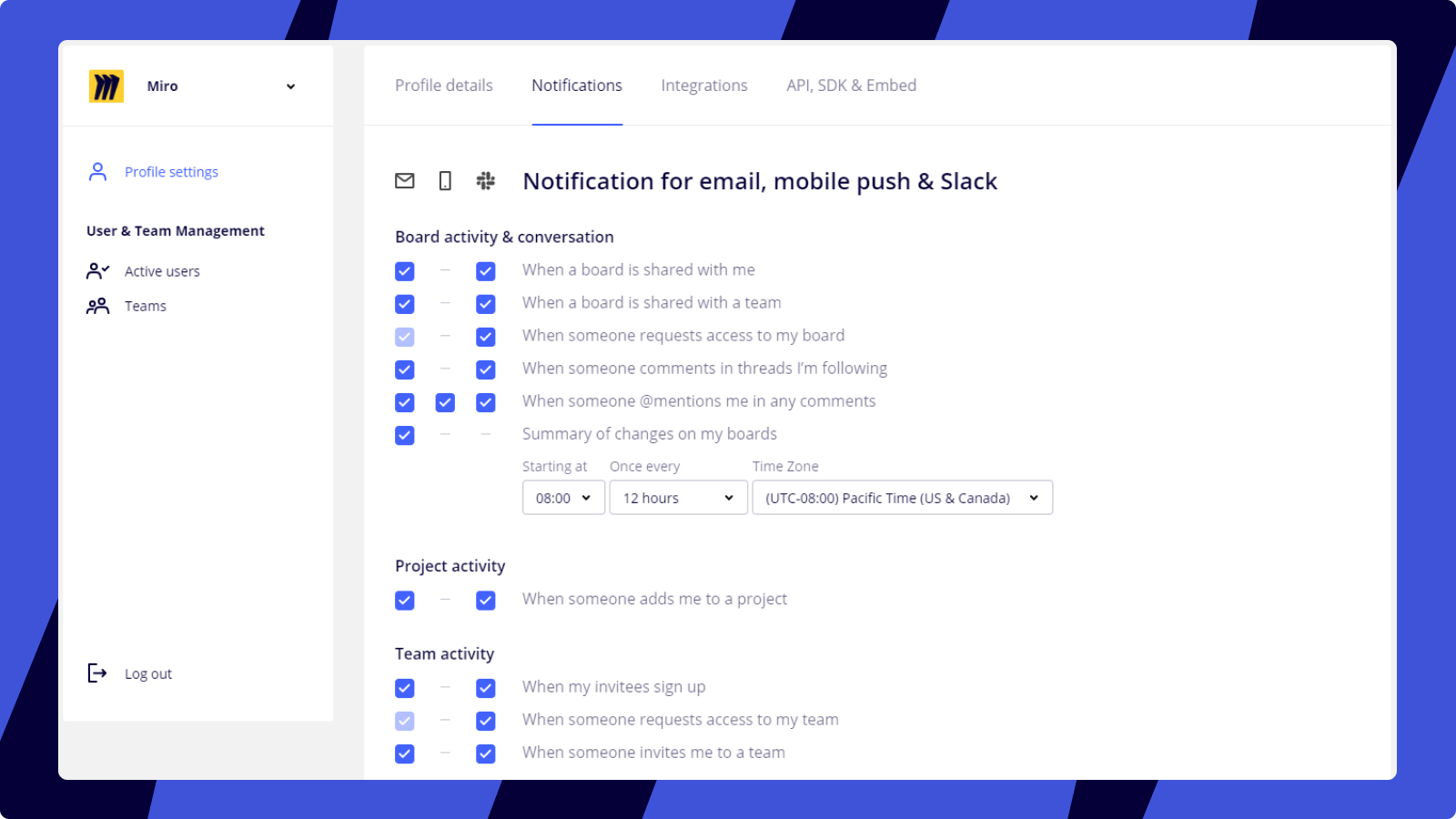 Notificaciones de Miro – Centro de ayuda de Miro