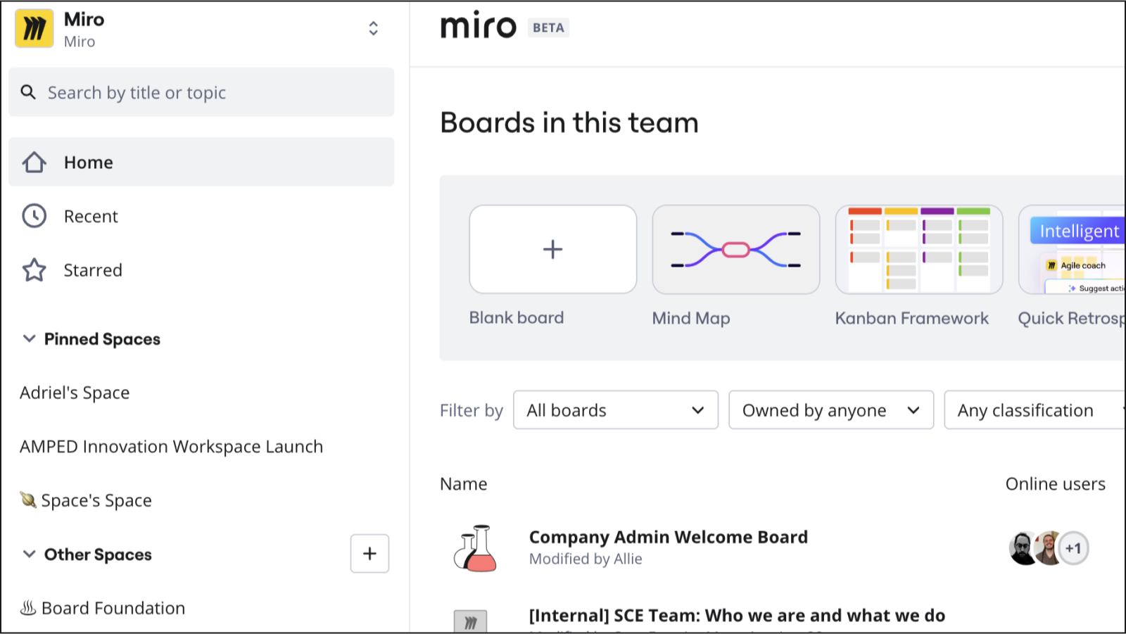 Spaces – Miro Help Center