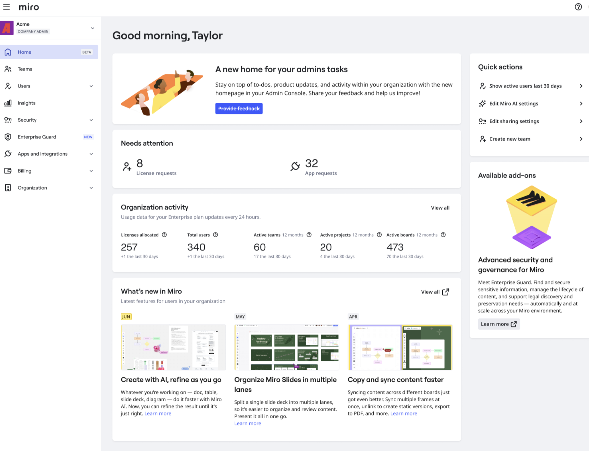 La nueva consola de administración de Miro – Centro de ayuda de Miro