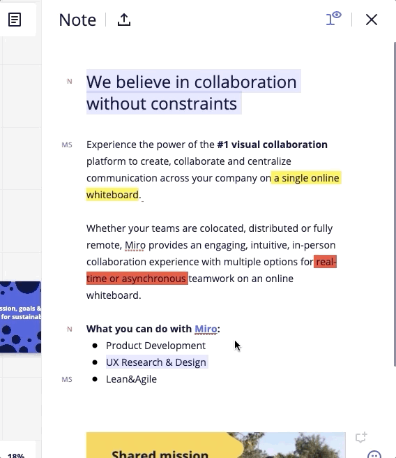 Visual Notes – Miro Support & Help Center