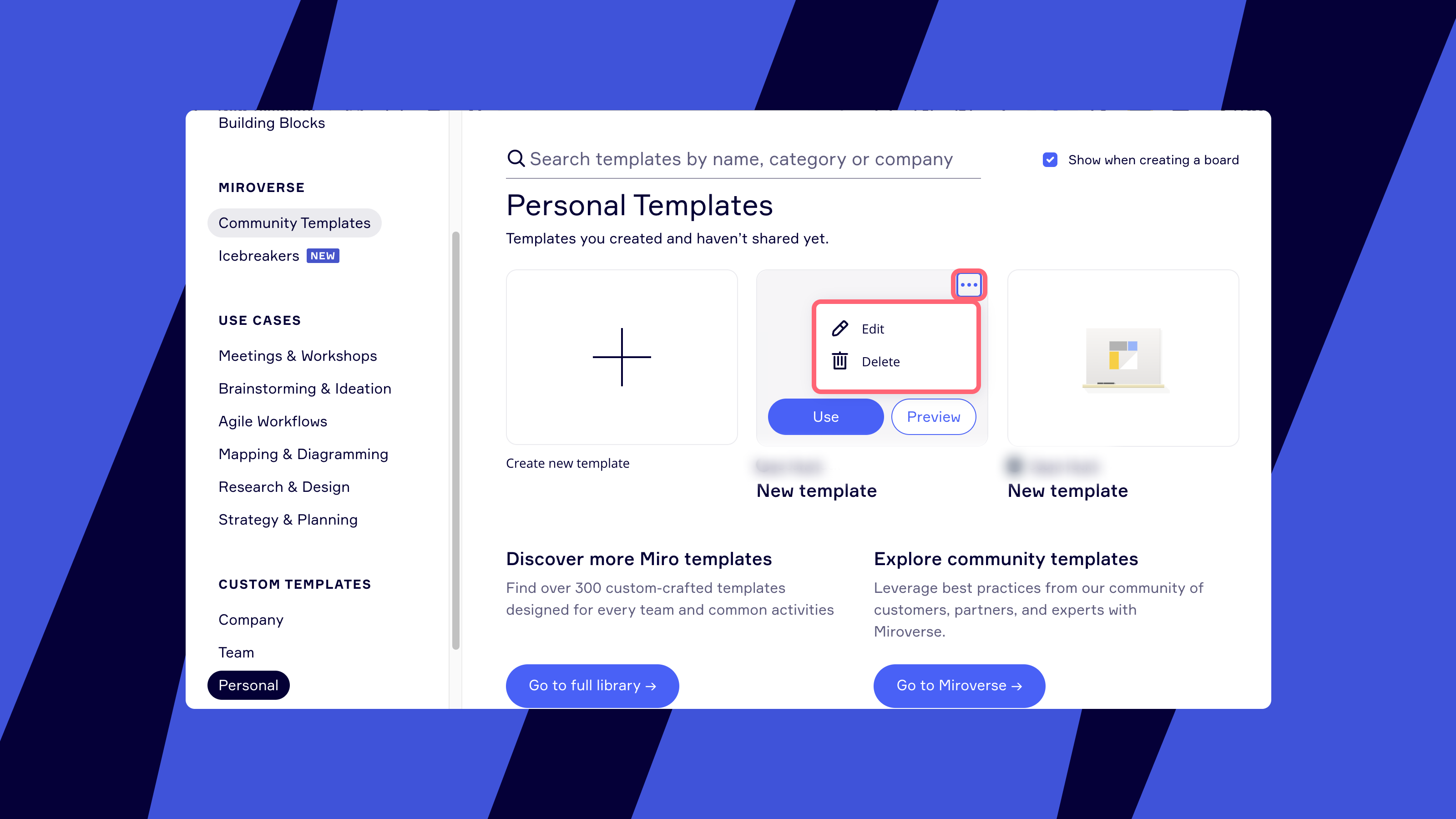 Custom templates – Miro Help Center
